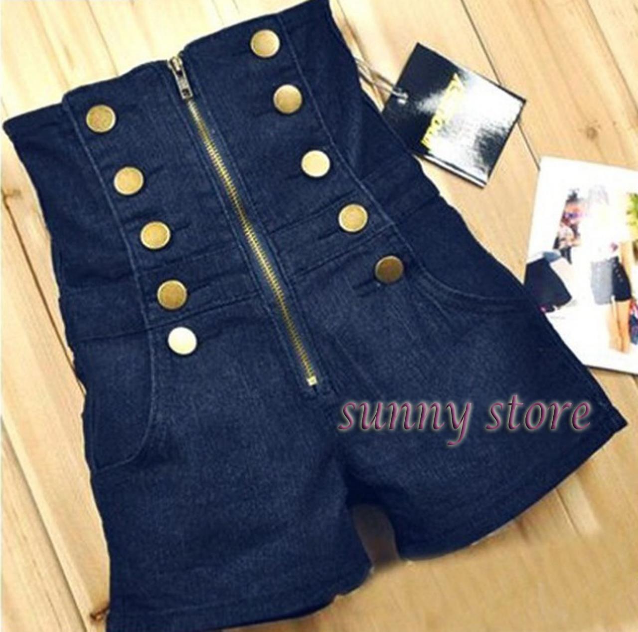 Women's Chic Button Zipper Decor Short Pants on Luulla