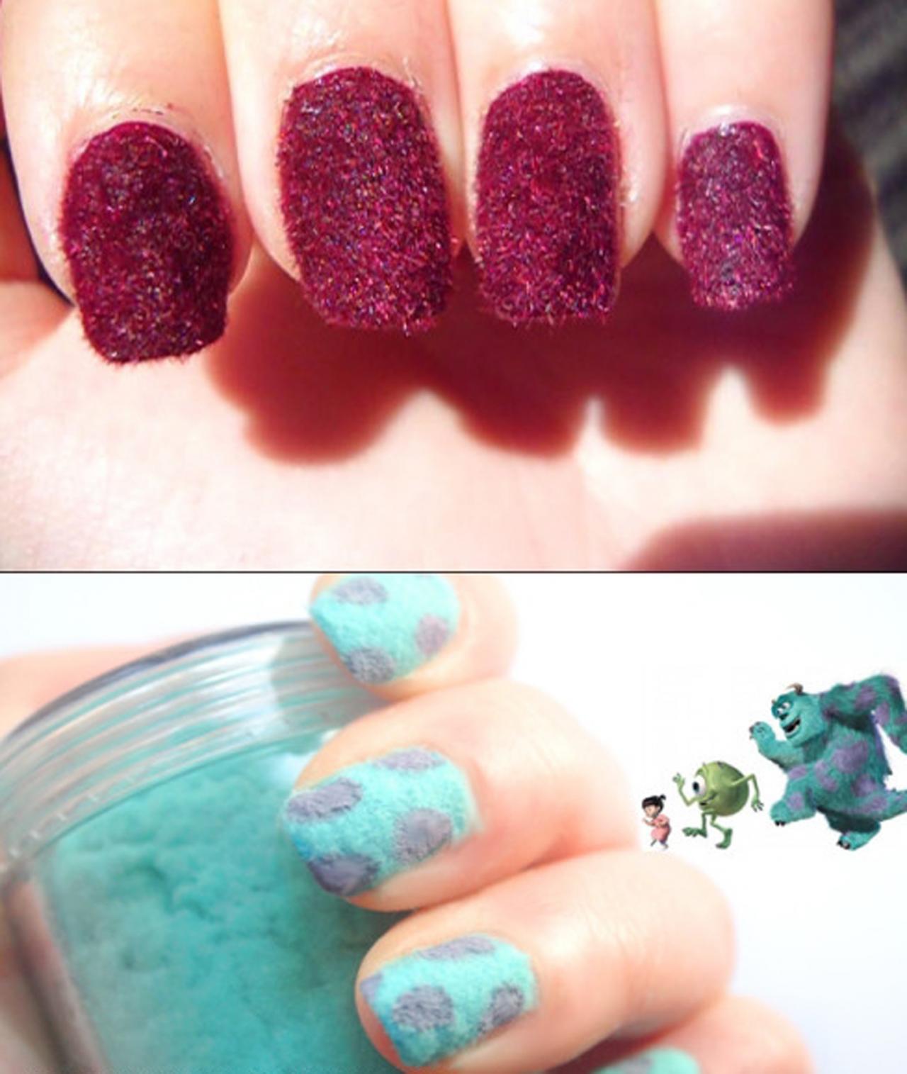 14 Pc Colors Fun Flocking Velvet Powder Manicure Nail Art Nail Polish ...