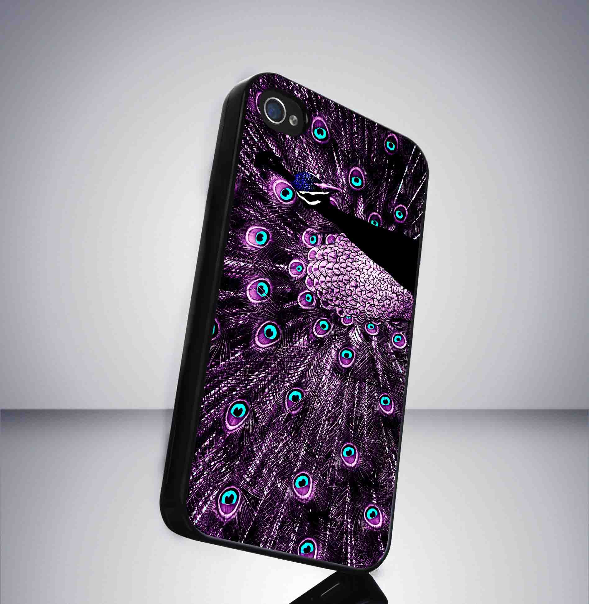 Elegant Purple Peacock Bird Protective Case For Iphone And Samsung ...