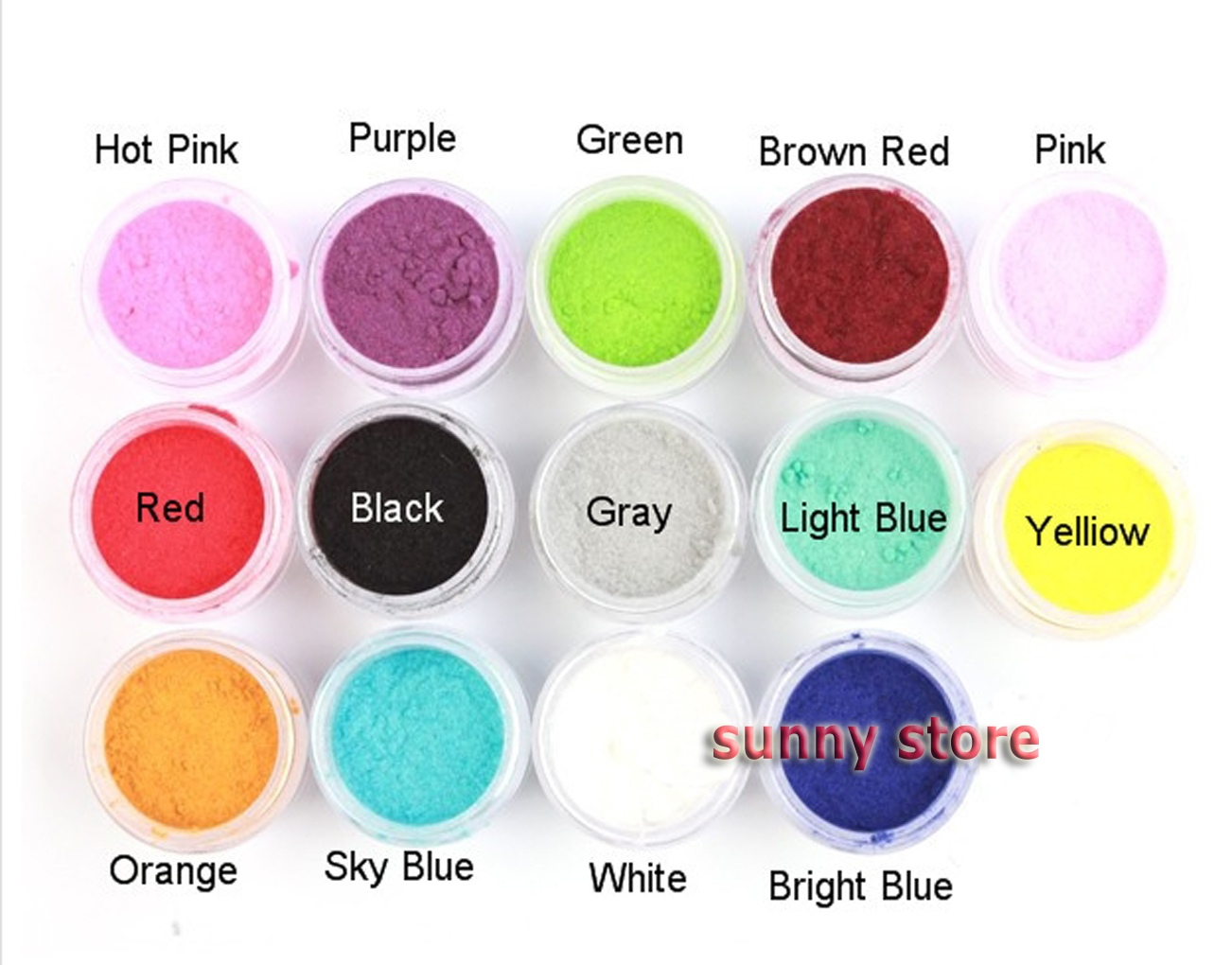 14 Pc Colors Fun Flocking Velvet Powder Manicure Nail Art Nail Polish ...